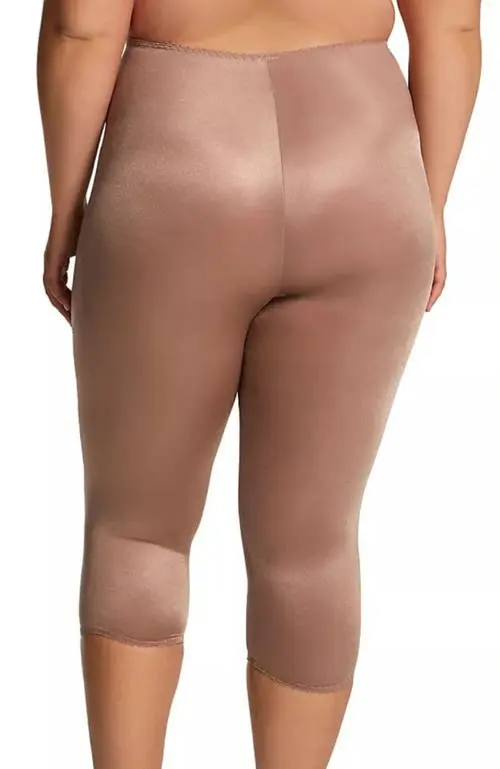RAGO Light Shaping Capri Pant Liner With Satin 4-way Stretch - Mocha
