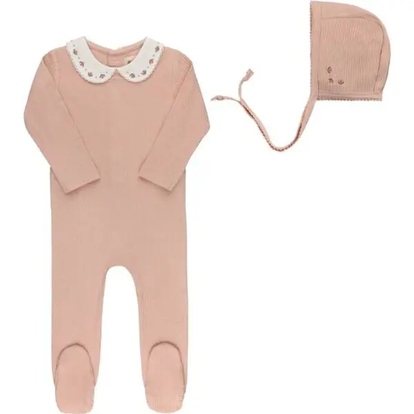 ELY'S & CO. Keepsake Collection Footie And Bonnet - Pink