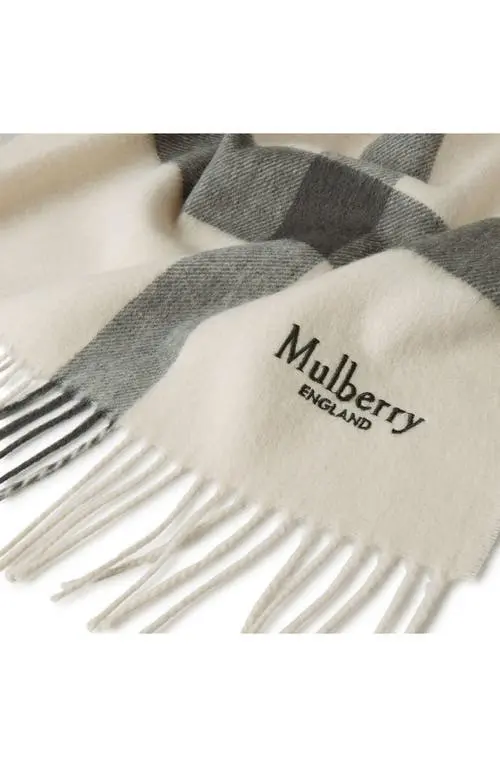 Mulberry Check Merino Wool Scarf