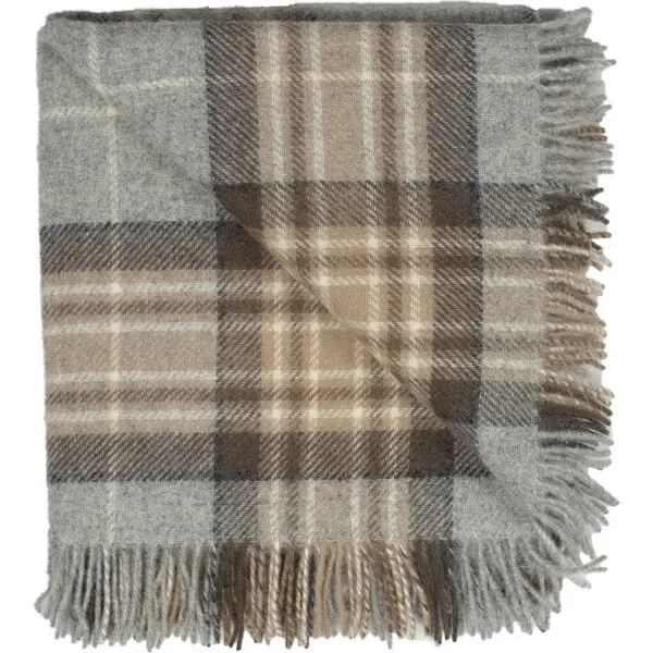PRINCE OF SCOTS Highland Tweeds Pure New Wool Fluffy Throw - Mckellar