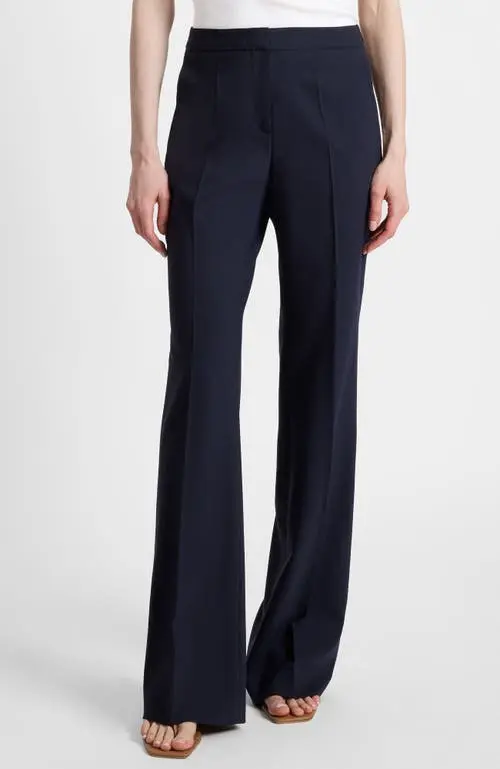 Santorelli Bethany Flared Pant In Virgin Wool Stretch - Midnight