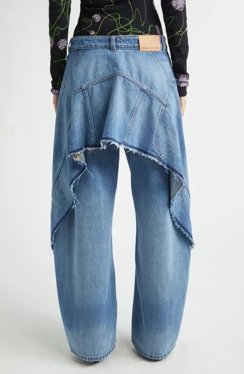 Stella McCartney Deconstructed Curved Barrel Leg Jeans