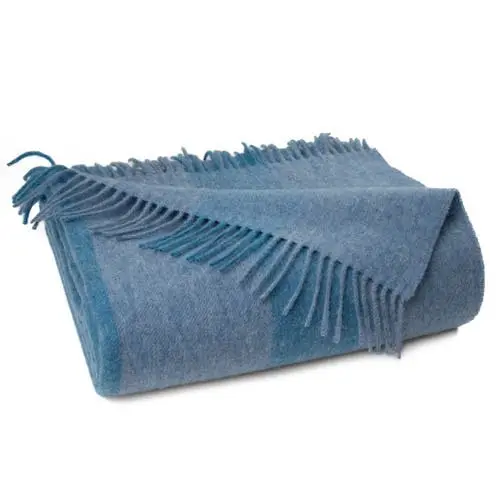 PRINCE OF SCOTS Southampton Home Merino Wool Cabana Stripe - Blue