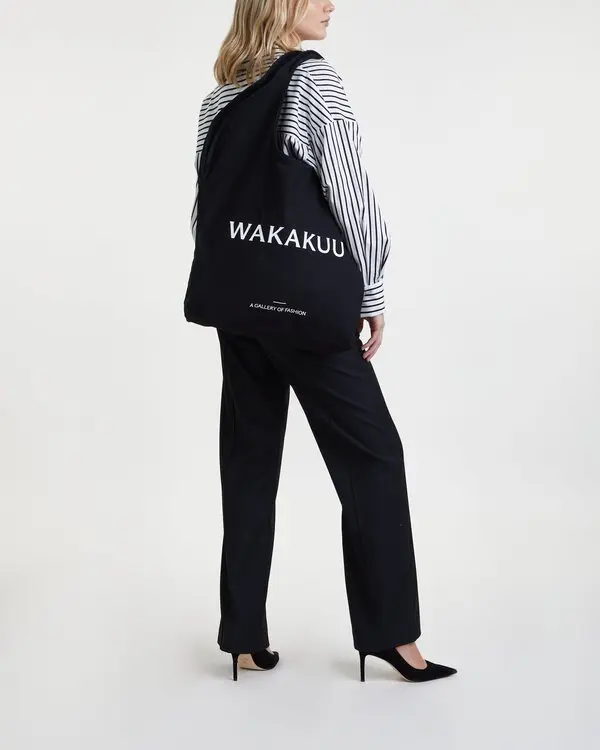 WAKAKUU Printed Tote Bag - Black