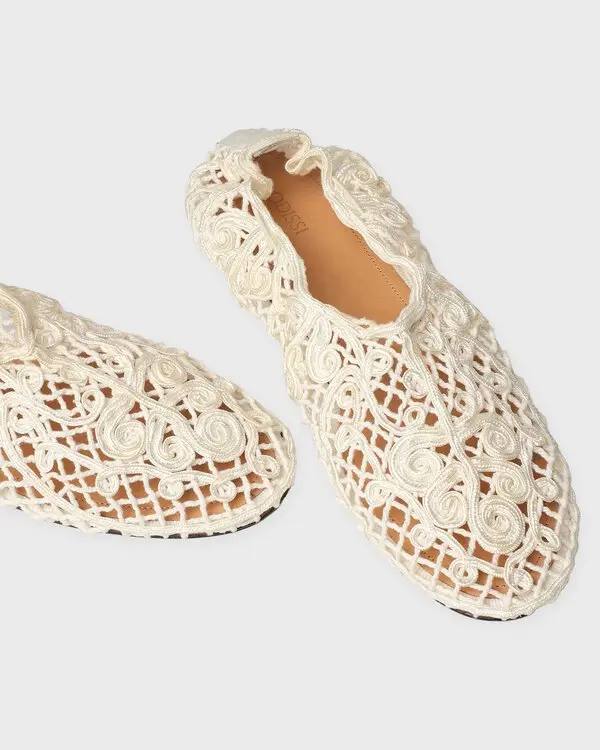 ODISSI Iris Ballet Flats - White