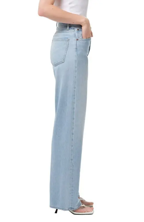 AGOLDE Ren High Waist Wide Leg Jeans - Memory Light Indigo