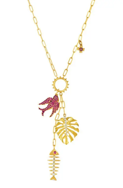 Hueb Penka 18k Gold Necklace - Yellow Gold/pink