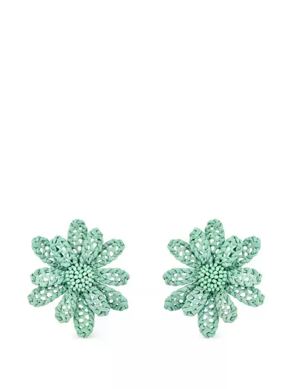 Oscar De La Renta Flower Stud Earrings - Green