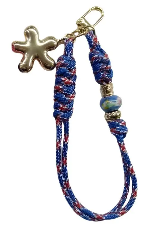 MACRAE & CO. Bag Charm With Braided Cording - Blue