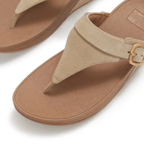 Fitflop Lulu Buckle Suede Toe-post Sandals - Cappuccino