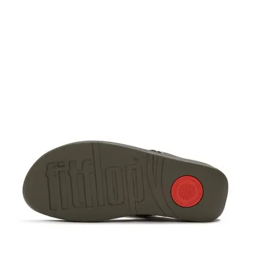 Fitflop Lulu Square-chain Tp Sandal - Deep Olive