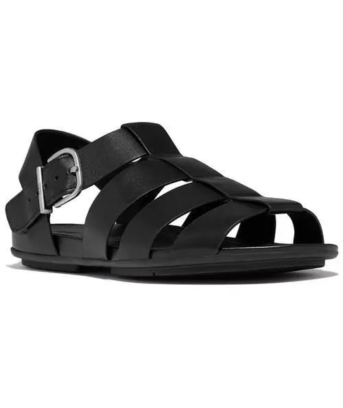 Fitflop Gracie Leather Fisherman Sandals - Black