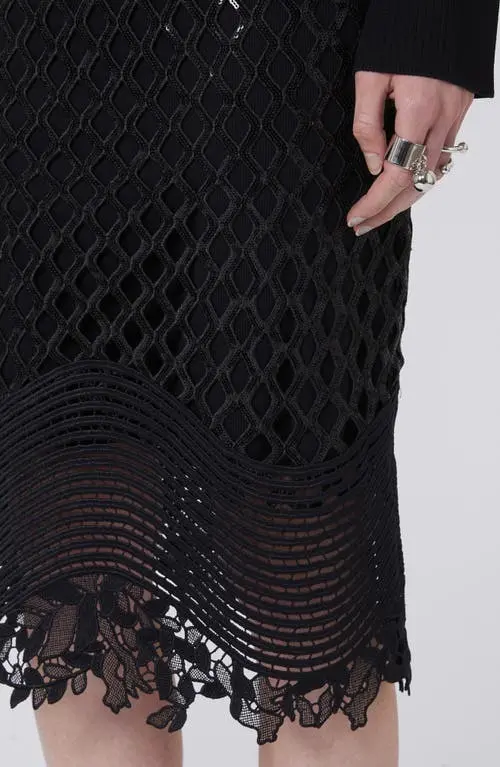 Sportmax Sequin Net Lace Skirt - Black
