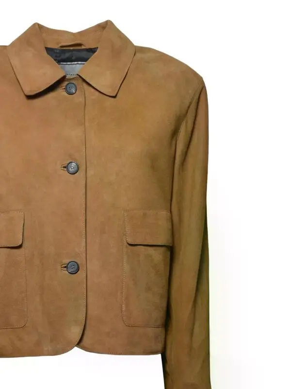 Tagliatore Pocket Buttoned Leather Jacket - Brown