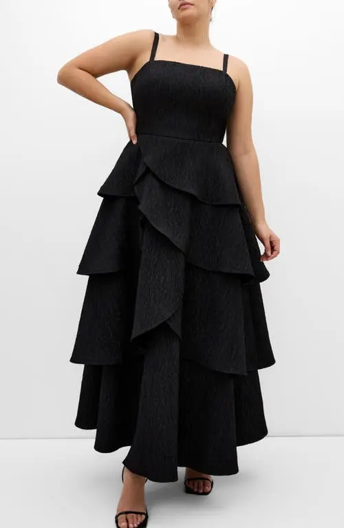 City Chic Ruffle Sleeveless Maxi Dress