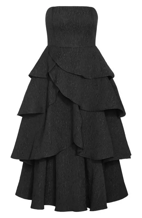 City Chic Ruffle Sleeveless Maxi Dress