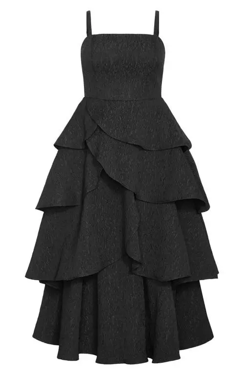 City Chic Elizabeth Ruffle Sleeveless Maxi Dress