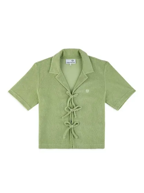 SERGIO TACCHINI Edda Cropped Terry Toweling Shirt - Reseda