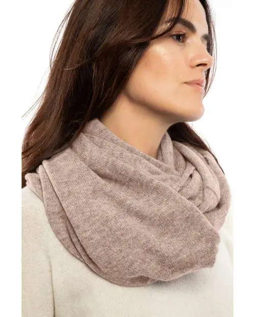 MONTICELLI CASHMERE Maxi Pure Cashmere Infinity Scarf - Taupe