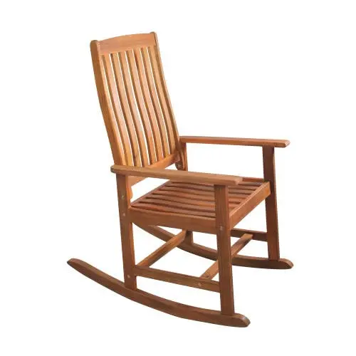NORTHLIGHT 43" Solid Comfortable Outdoor Patio Rocking Chair - Brown