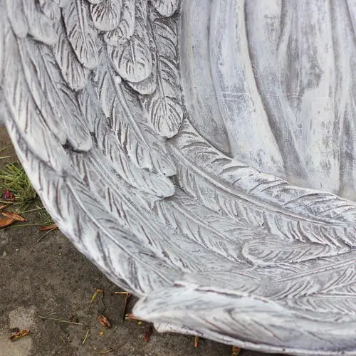 NORTHLIGHT Angel Child Wrapped In Wings Outdoor Garden Statue16