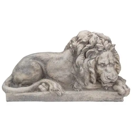 NORTHLIGHT 22.5" Lying Down Lion Outdoor Garden Statue - Gray