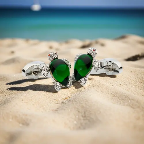 PRINCE OF SCOTS Crystal Turtle Cufflinks