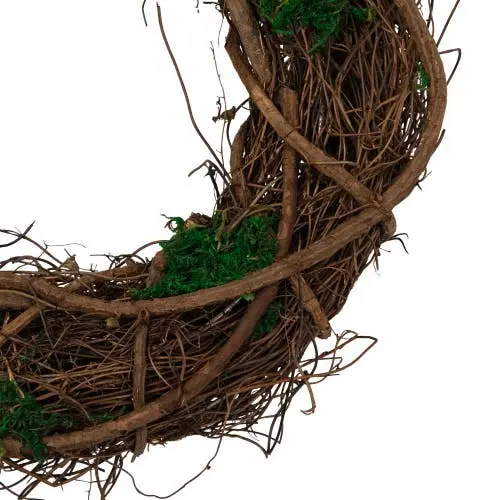 NORTHLIGHT Moss And Twig Artificial Spring Wreath13" And Brown