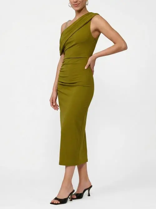 Rachel Rachel Roy Julez Asymmetrical Draped Midi Dress