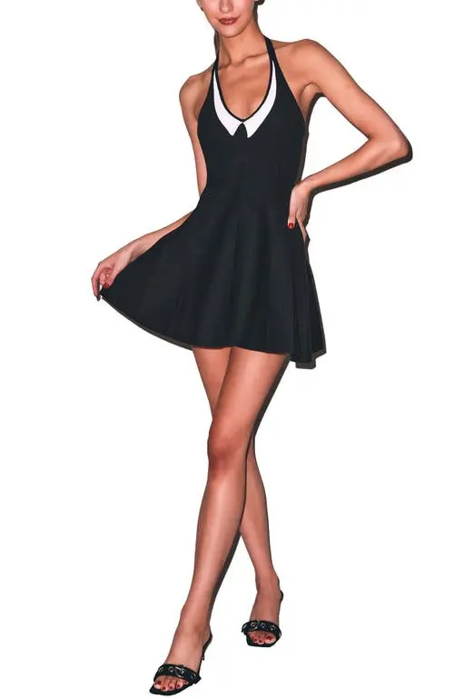 FLEUR DU MAL Collier Flared Corset Dress - Black