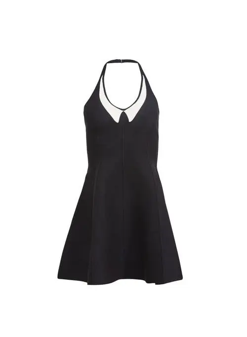 FLEUR DU MAL Collier Flared Corset Dress - Black