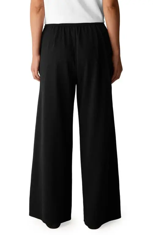 Eileen Fisher Stretch Organic Cotton Wide Leg Pants