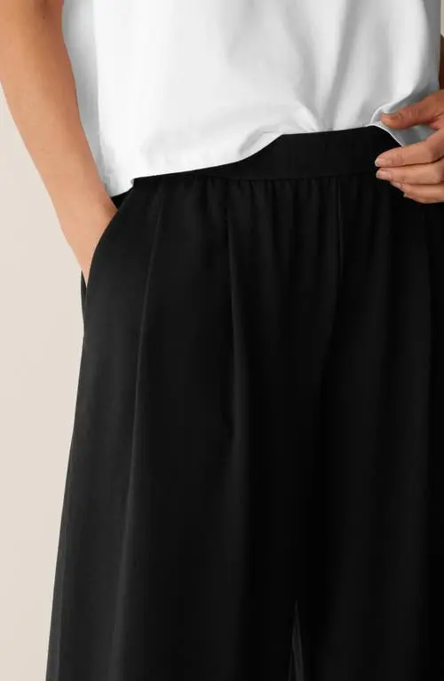 Eileen Fisher Stretch Organic Cotton Wide Leg Pants