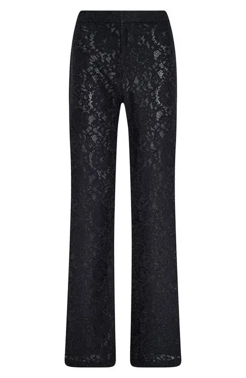 L'Agence Livvy Lace Straight Leg Pants - Black