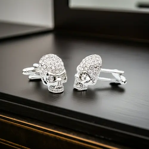 PRINCE OF SCOTS Crystal Skull Cufflinks