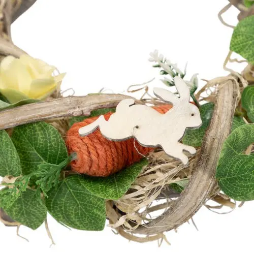 NORTHLIGHT Bunnies And Carrots Small Artificial Easter Twig Wreath12