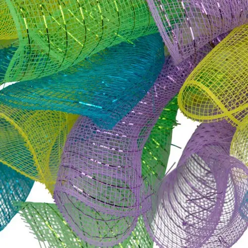 NORTHLIGHT Pastel Deco Mesh Ribbon Easter Bunny Wreath24