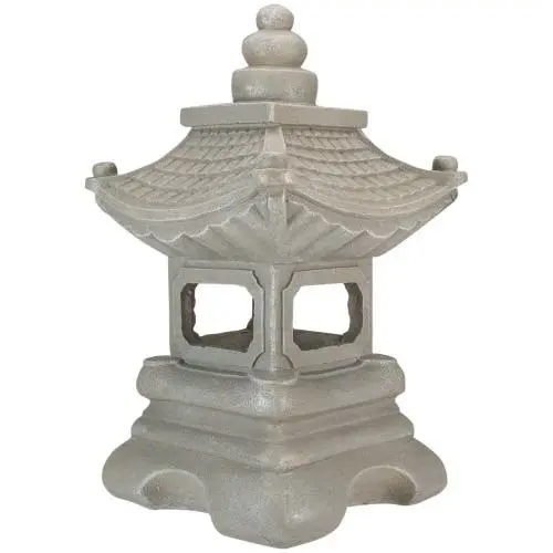 NORTHLIGHT 13.5" Dark Pagoda Outdoor Garden Statue - Gray
