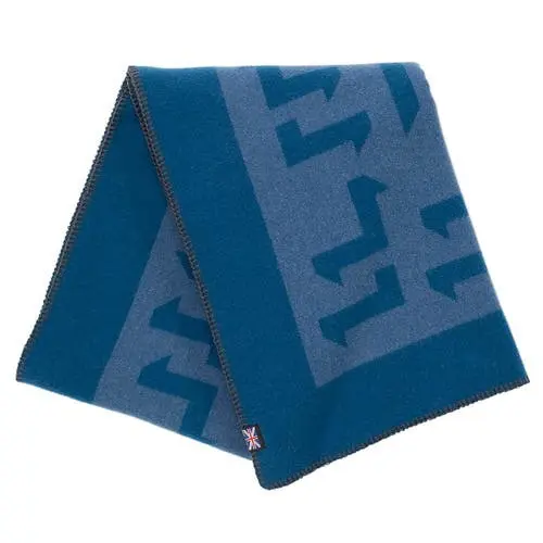 PRINCE OF SCOTS Merino Wool Fleece Throw - Blue Expletive