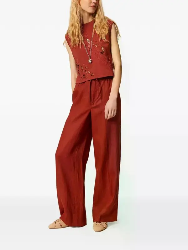 TWINSET Lace Detail Top - Brown