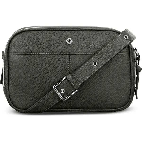 SAMSONITE Leather Crossbody Bag - Olive