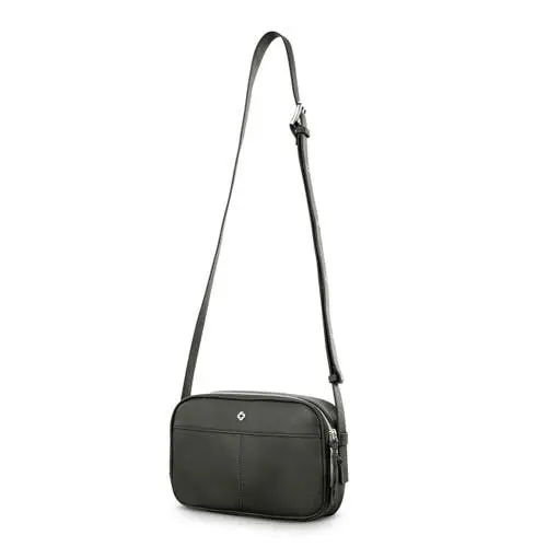 SAMSONITE Leather Crossbody Bag - Olive