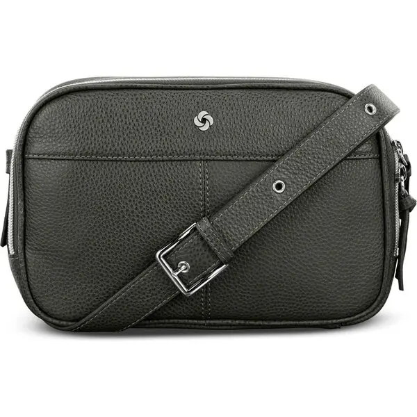 SAMSONITE Leather Crossbody Bag - Olive