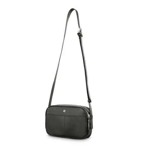 SAMSONITE Leather Crossbody Bag - Olive