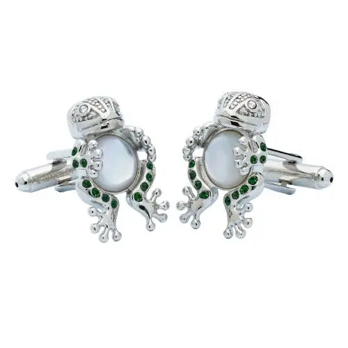 PRINCE OF SCOTS Frog Prince Cufflinks - Green