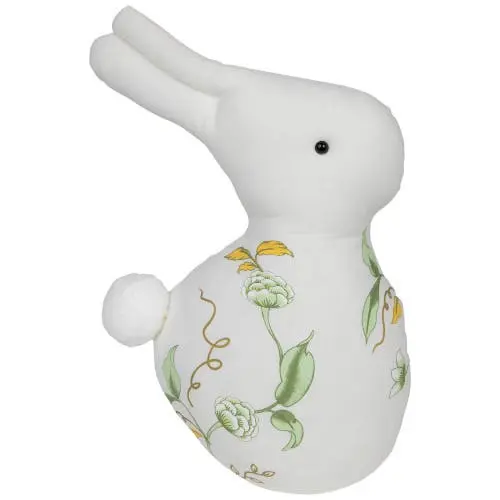NORTHLIGHT Plush Soft Floral Easter Rabbit Spring Decoration14