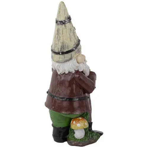 NORTHLIGHT Gnome With Butterfly And Ladybug Outdoor Garden Statue15.25