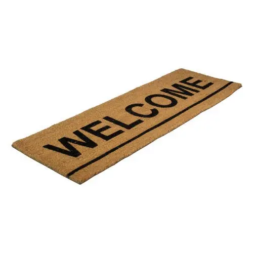NORTHLIGHT Natural Coir Outdoor Rectangular "welcome" Doormat 16" X 48