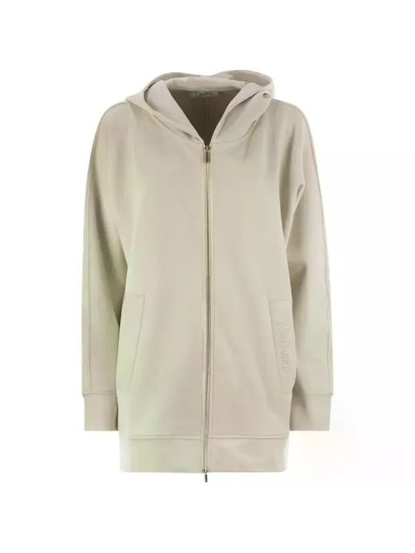Max Mara Logo-embroidered Hoodie - Neutrals