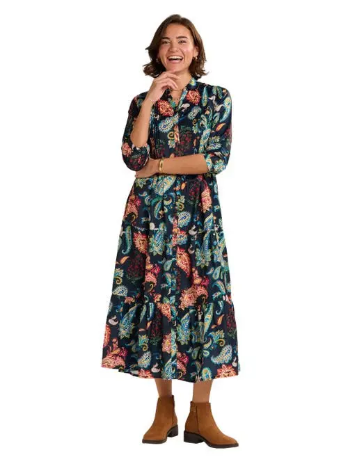 BRAKEBURN Estrella Sculpted Collar Maxi Dress
